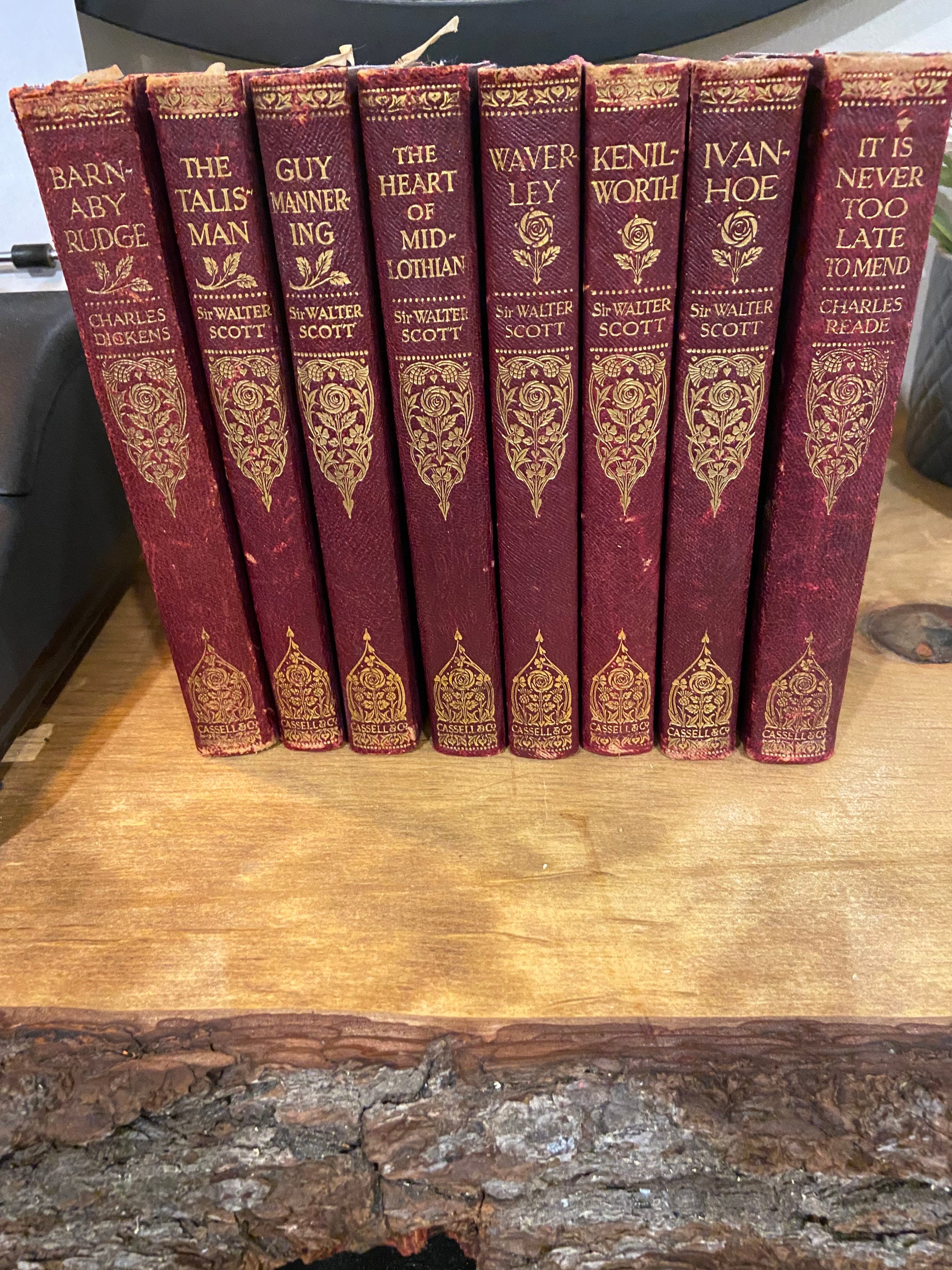 Vintage Red Leather Gilt “the People's Library" Books 1900s Sir Walter ...