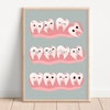 Cute Teeth With Braces Poster Dentist Office Decor Dental Care Teeth ...