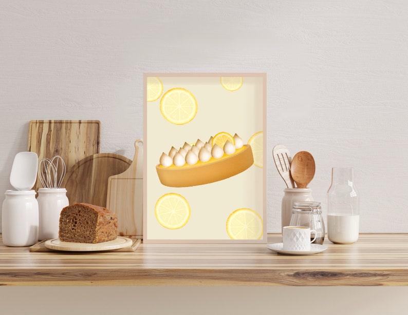 PRINTABLE Lemon Pie Wall Art Home Decor for Kitchen or Bakery Lemon Pie ...