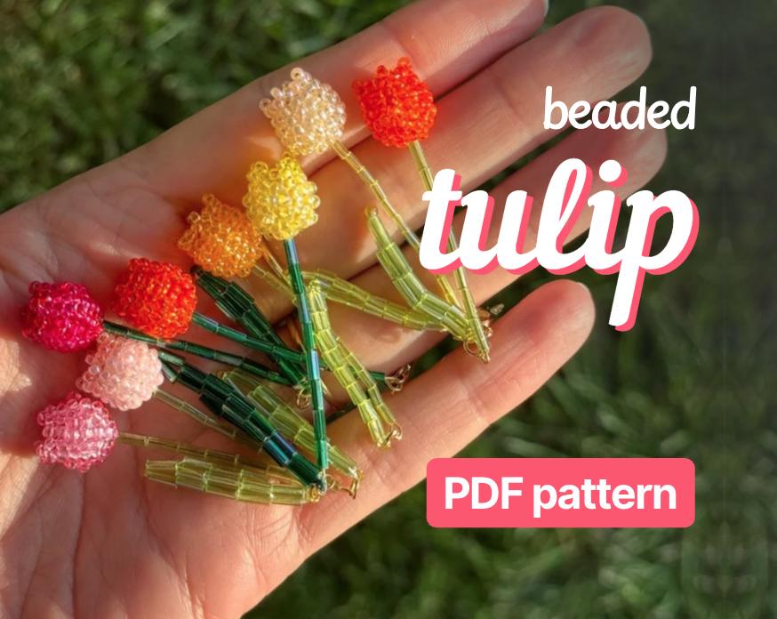 Beaded Tulip PDF Pattern: DIY Seed Bead Flower Tutorial (digital ...