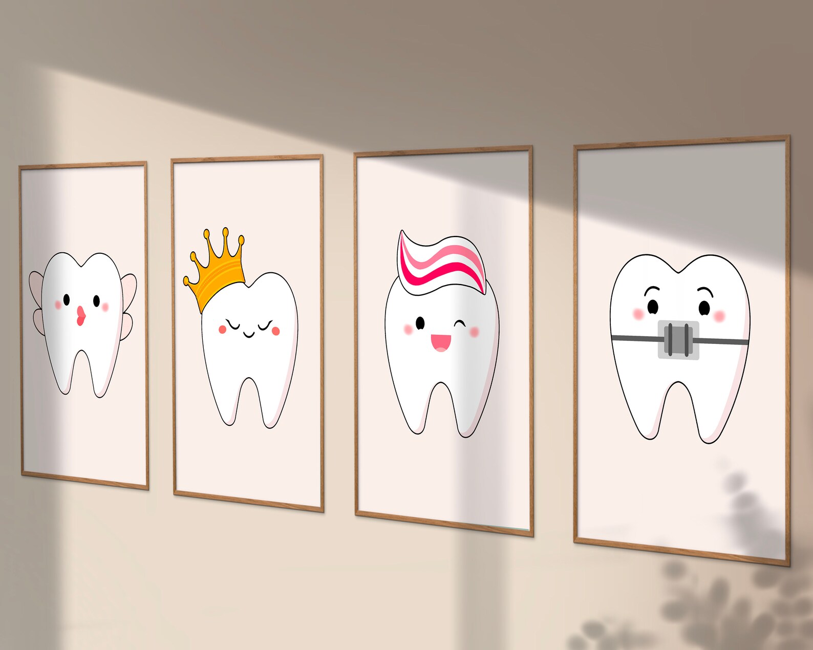 Dentist Gallery Wall Cute Teeth, Dental Clinic Digital File Dentist ...