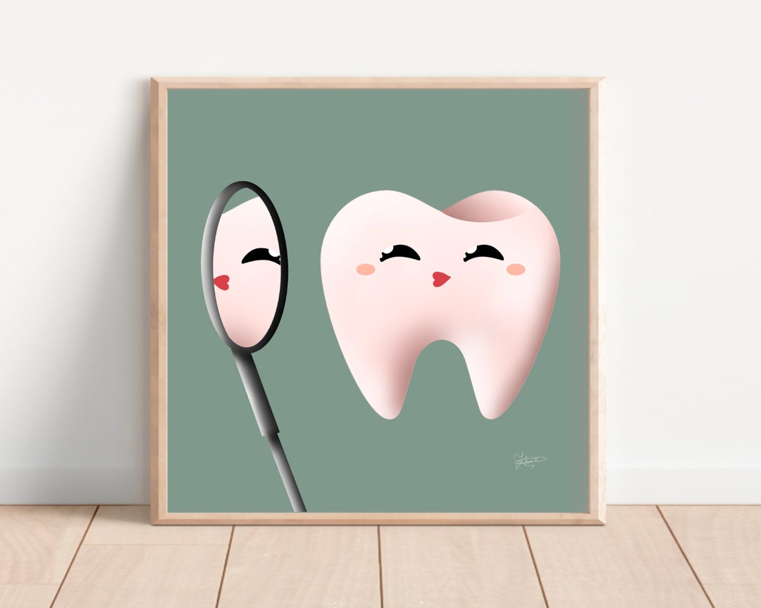 Cute Teeth Poster Dentist Office Decor | Dental Hygiene | Teeth Care ...
