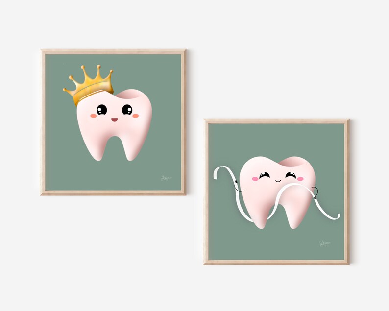 Set of Prints, Dental Clinic Decor, Dental Office Wall Art, Dentist ...
