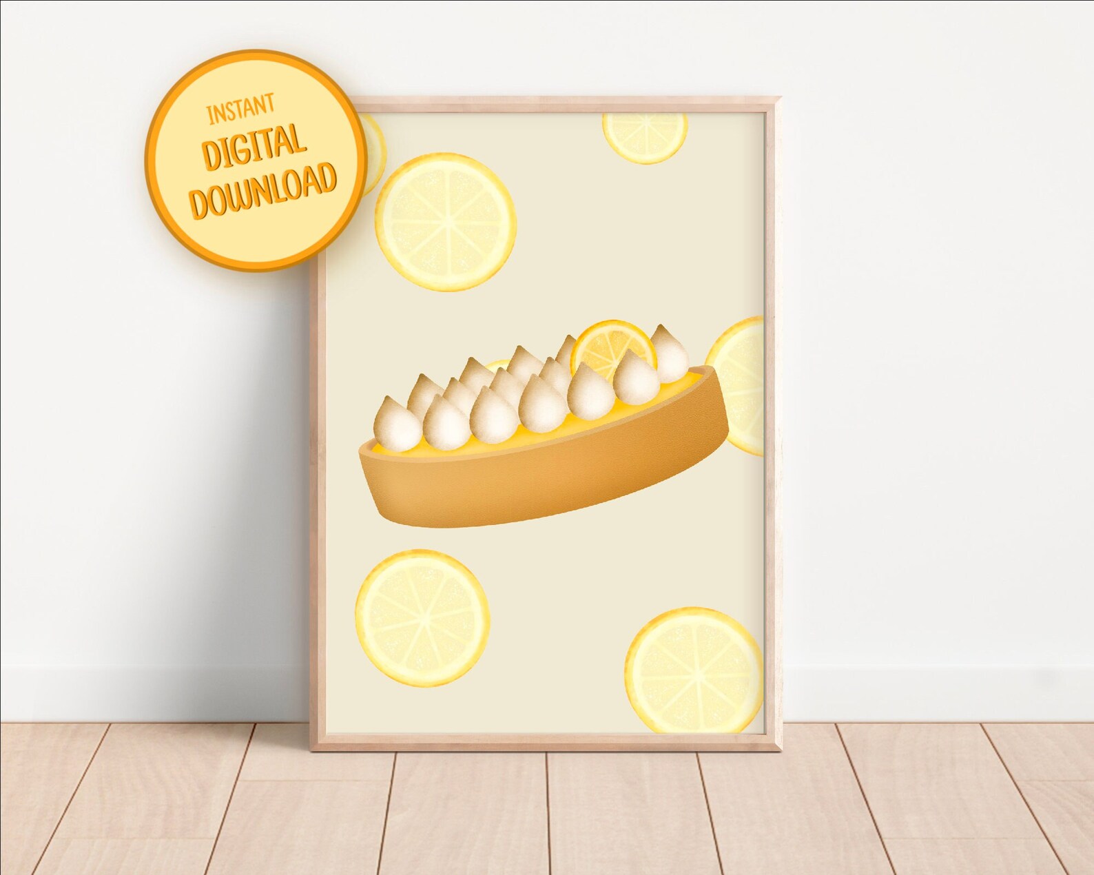 PRINTABLE Lemon Pie Wall Art Home Decor for Kitchen or Bakery Lemon Pie ...