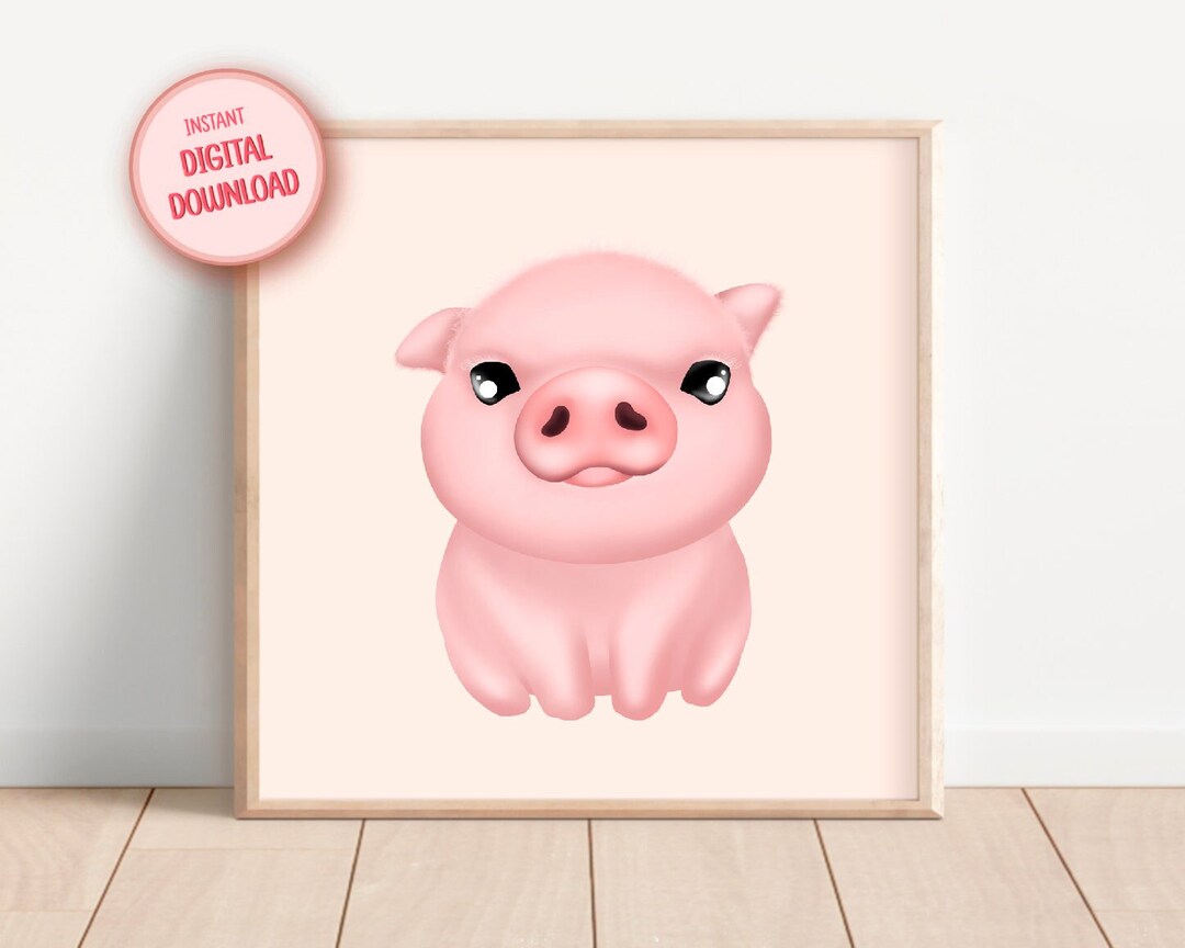 PRINTABLE Adorable Piglet Wall Art | Home Decor for Pig and Animal ...