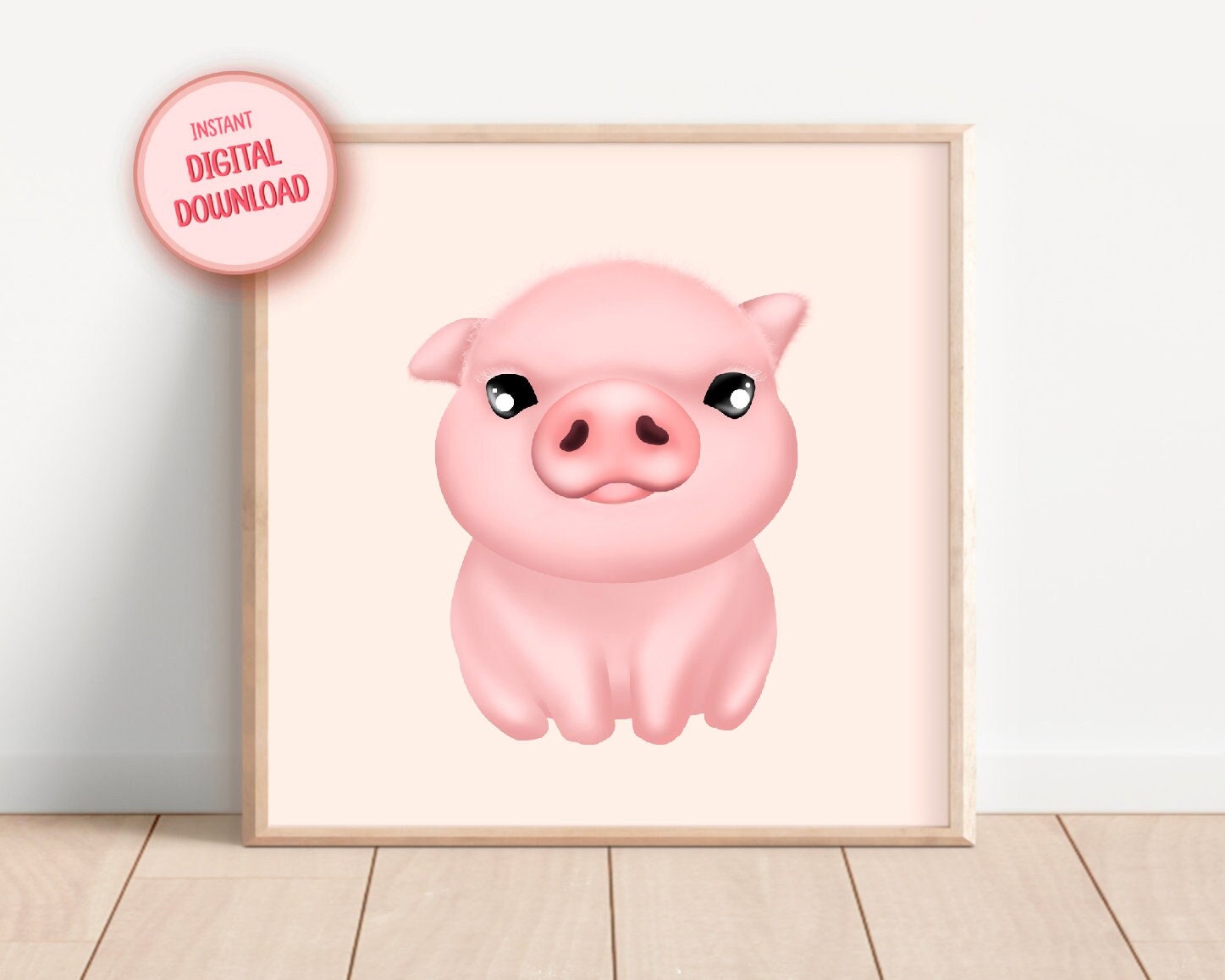 PRINTABLE Adorable Piglet Wall Art | Home Decor for Pig and Animal ...