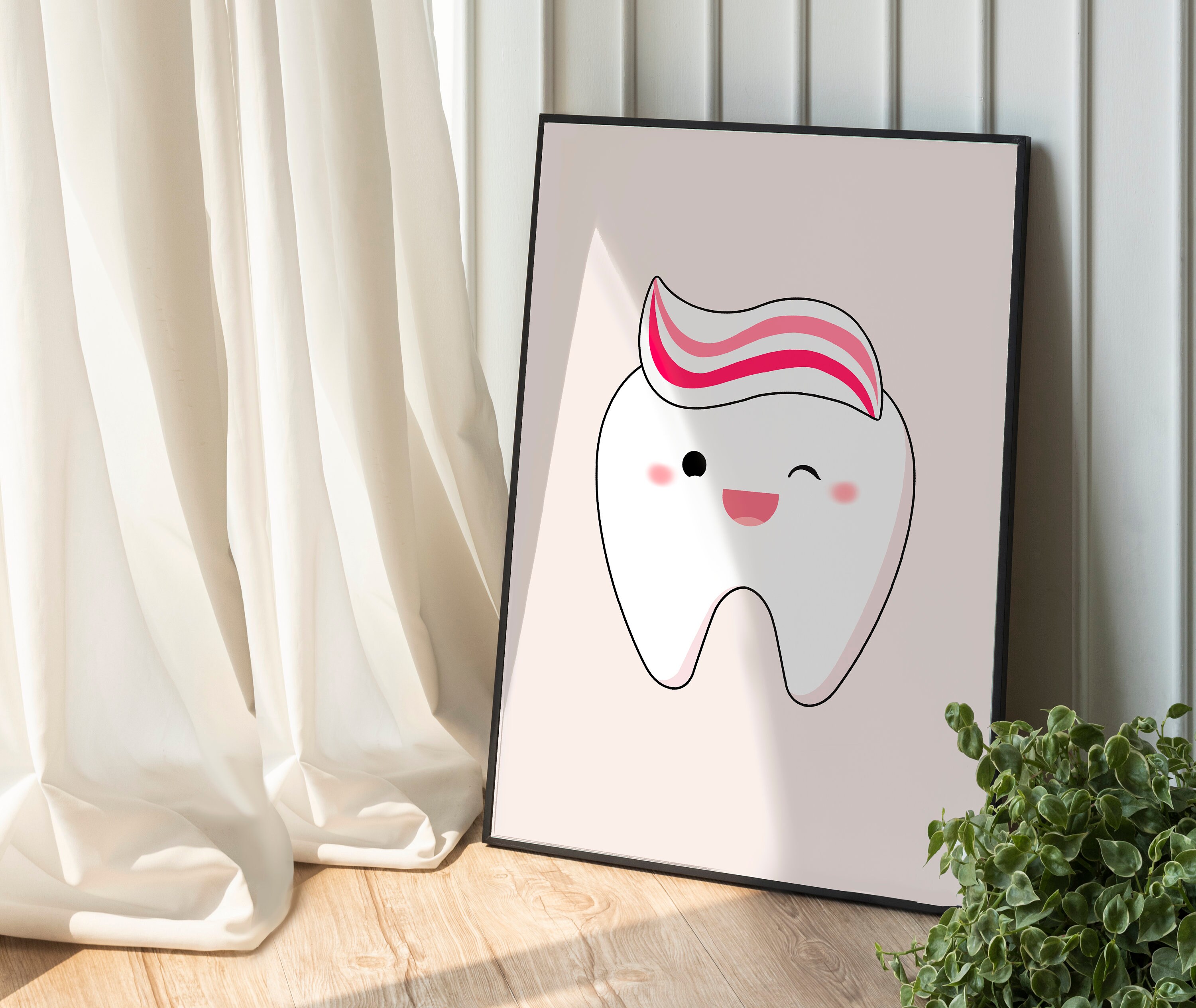 Dentist Gallery Wall Cute Teeth, Dental Clinic Digital File Dentist ...
