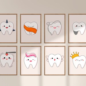 Dentist Gallery Wall Cute Teeth, Dental Clinic Digital File | Dentist ...