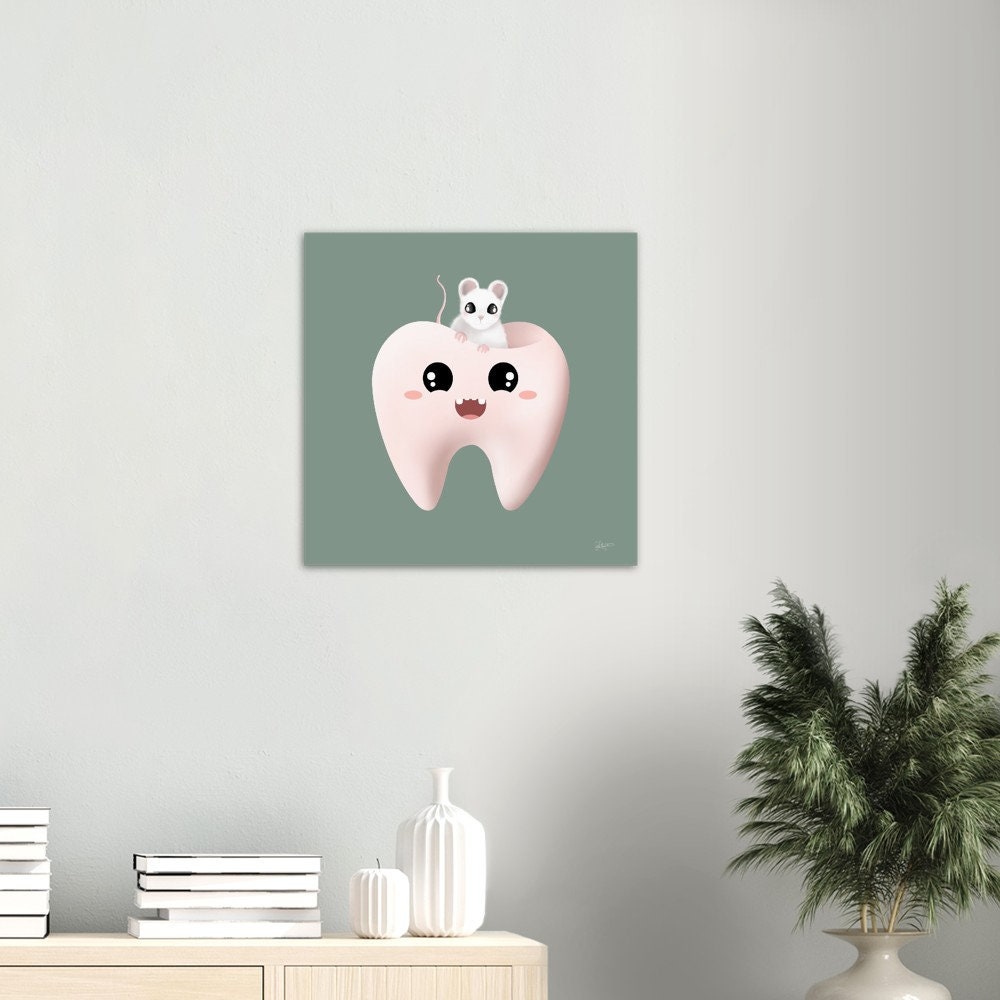 Cute Baby Teeth Poster Dentist Office Decor Milk Tooth Care Kids Dental ...