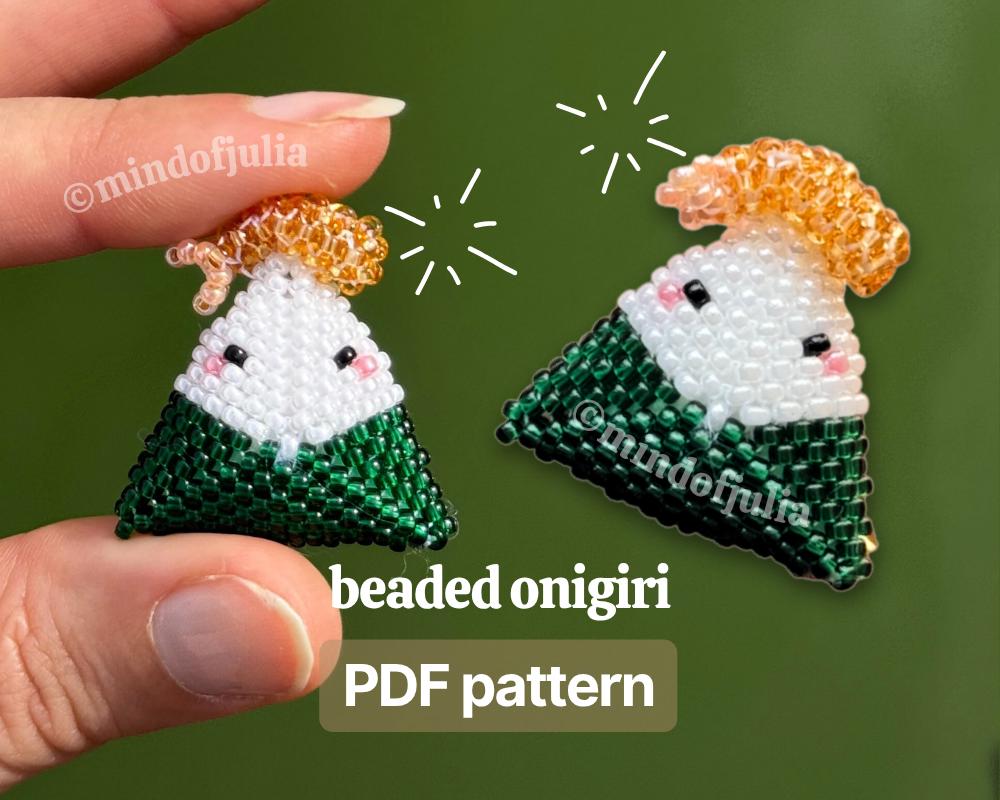 3D Beaded Shrimp Tempura Onigiri PDF Pattern: Seed Bead Tutorial ...