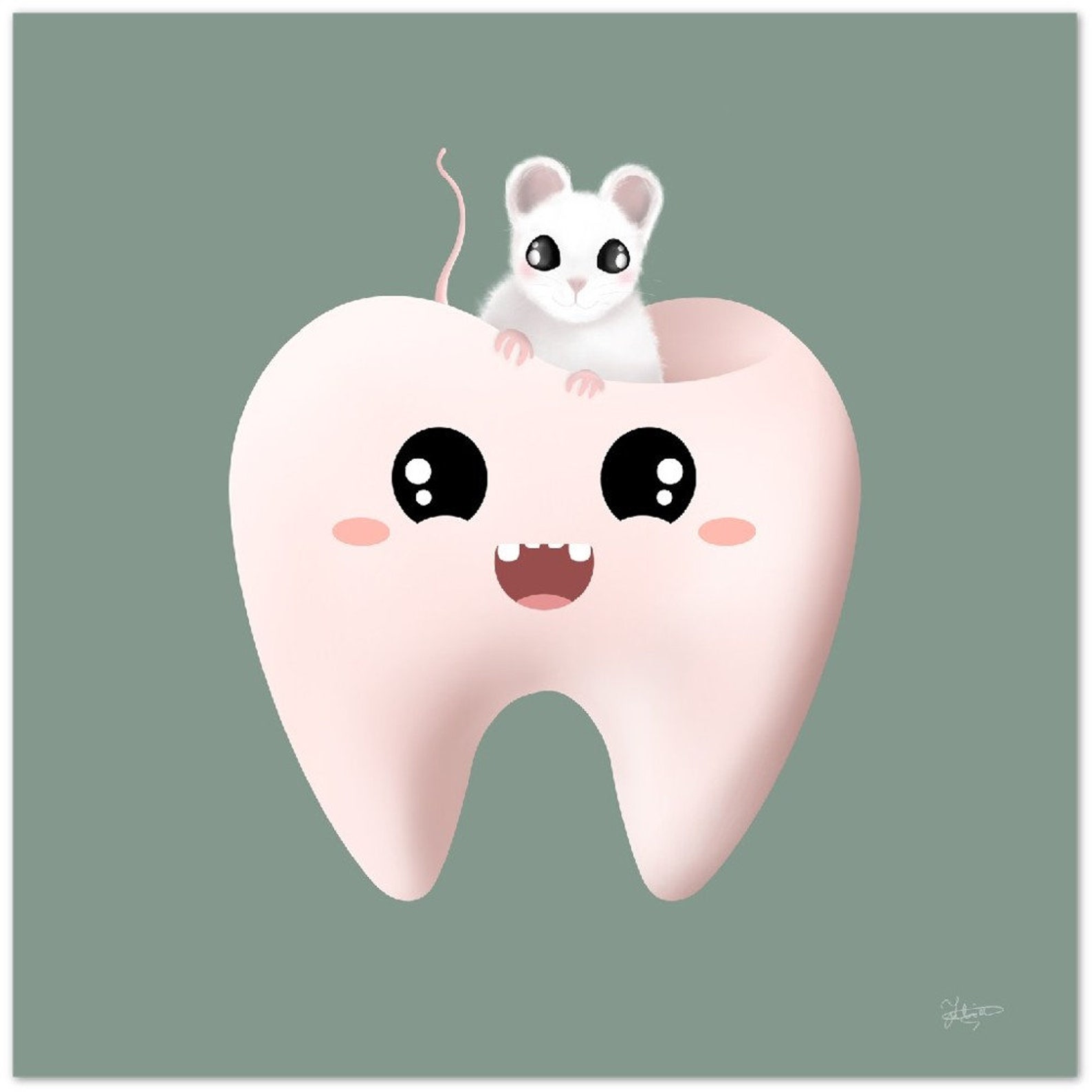 Cute Baby Teeth Poster Dentist Office Decor | Milk Tooth Care | Kids ...