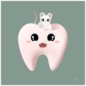 Cute Baby Teeth Poster Dentist Office Decor | Milk Tooth Care | Kids ...