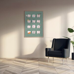PRINTABLE Cute Teeth Poster Dentist Office Decor | Dental Anatomy ...