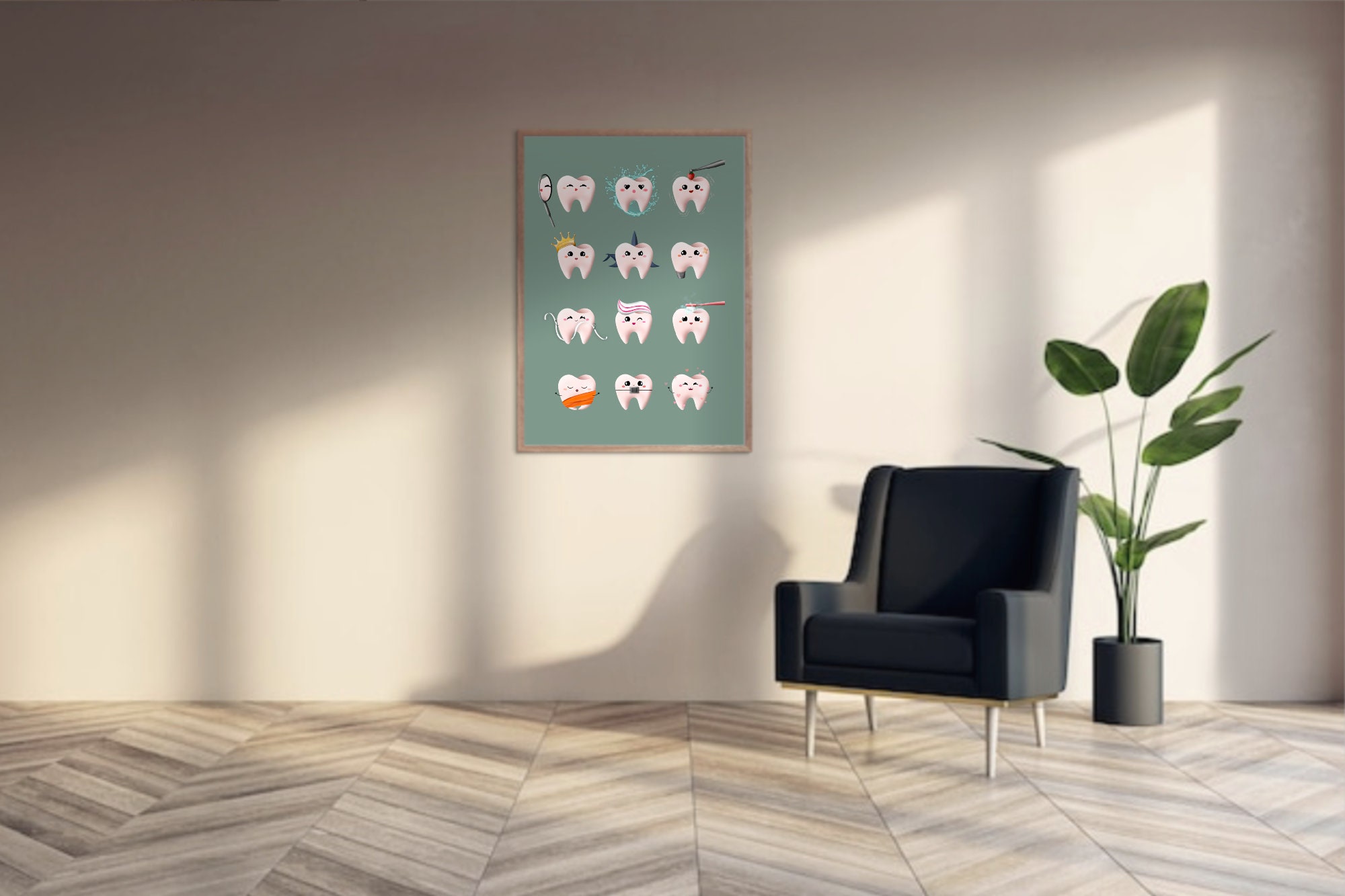 PRINTABLE Cute Teeth Poster Dentist Office Decor | Dental Anatomy ...
