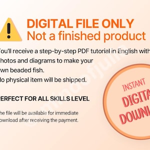 3D Beaded Fish Pattern - PDF Tutorial Seed Bead | DIY Peyote & Brick ...