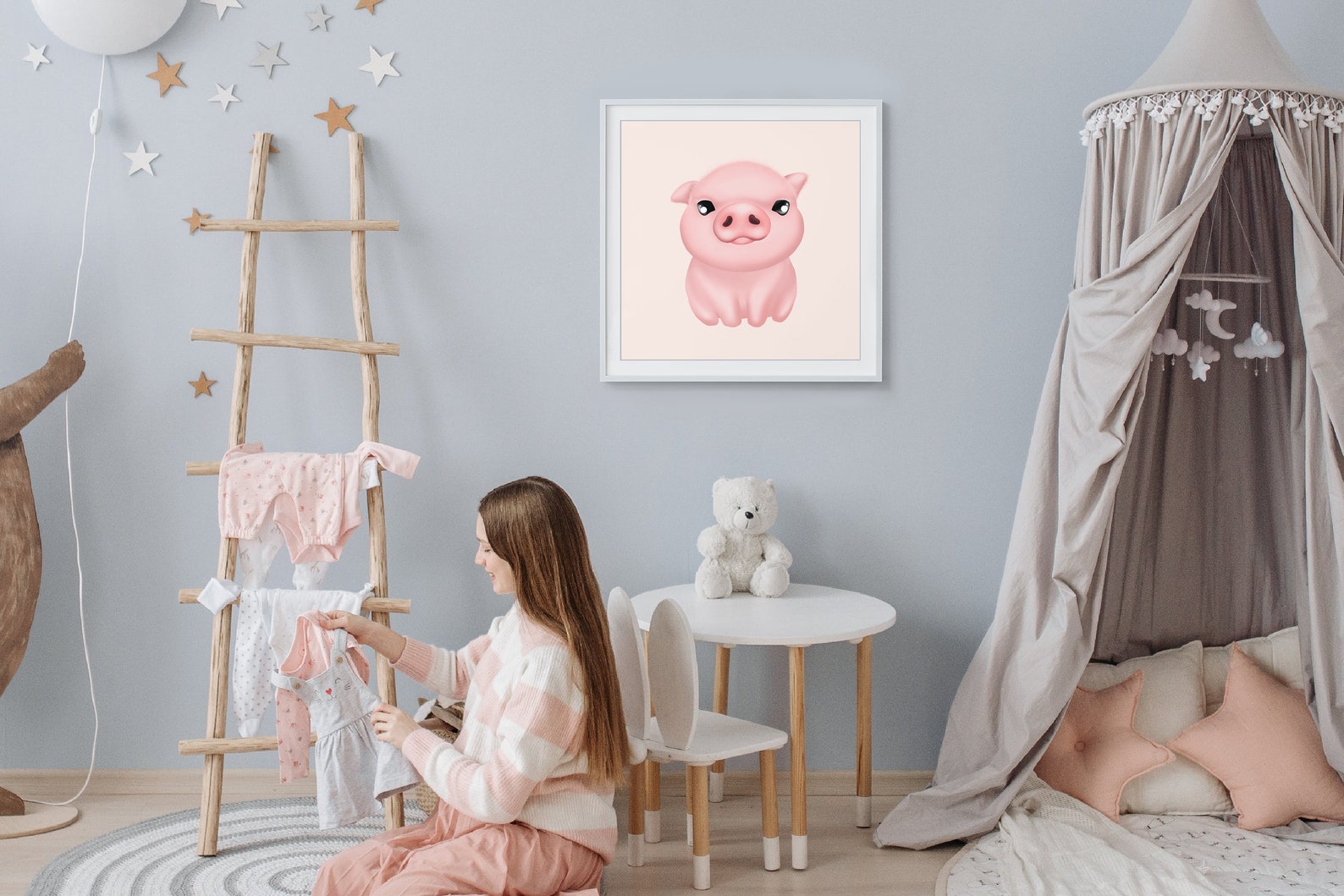 PRINTABLE Adorable Piglet Wall Art | Home Decor for Pig and Animal ...