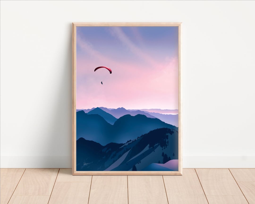Unique Paragliding Poster || Best Travel Posters || Outdoor Hobbies ...