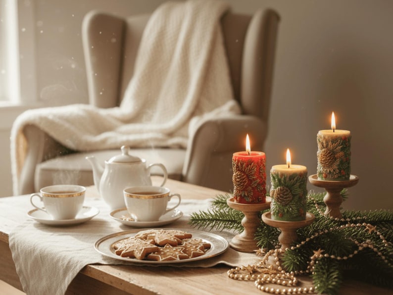 Handmade Christmas Candle Set – Pinecone & Berry, Soy Wax - Etsy
