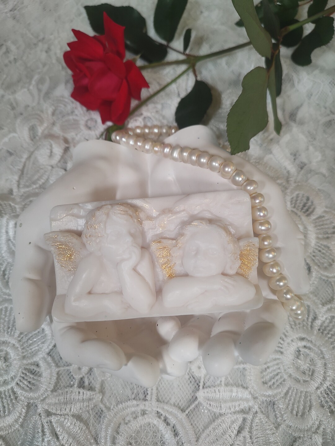 Two Angels Goat Milk Soap Angel Wings Thank You Gift Cherubs Unique ...