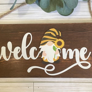 Welcome Interchangeable Gnome Sign Home Decor Front Porch Seasonal Sign ...