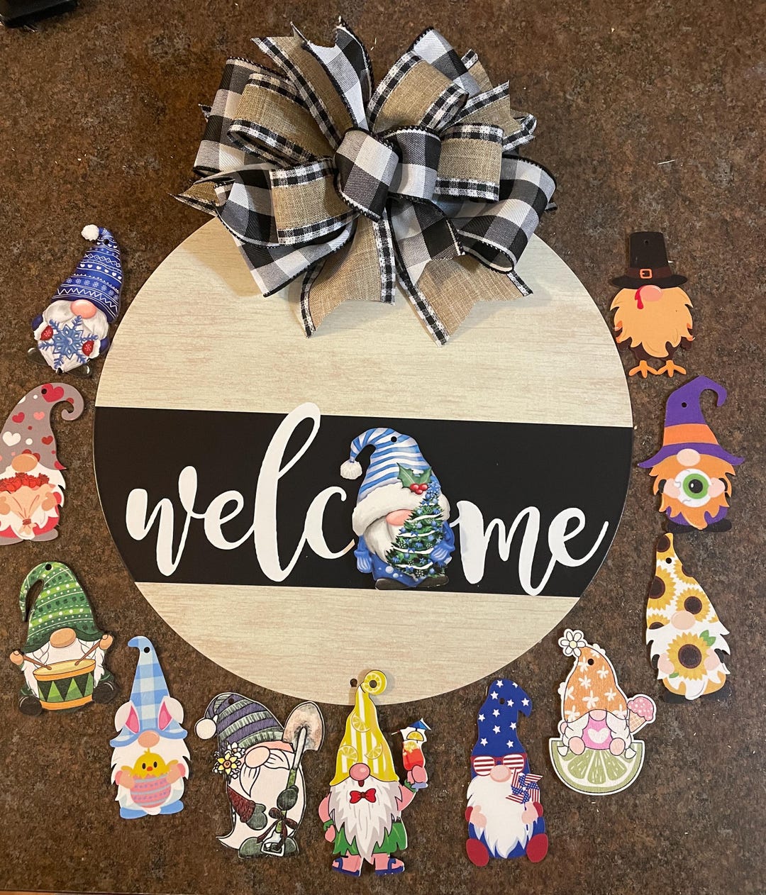 Interchangeable Welcome Gnome Sign for Front Door Home Decor New Home ...