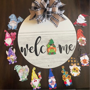 Interchangeable Welcome Gnome Sign for Front Door Home Decor New Home ...