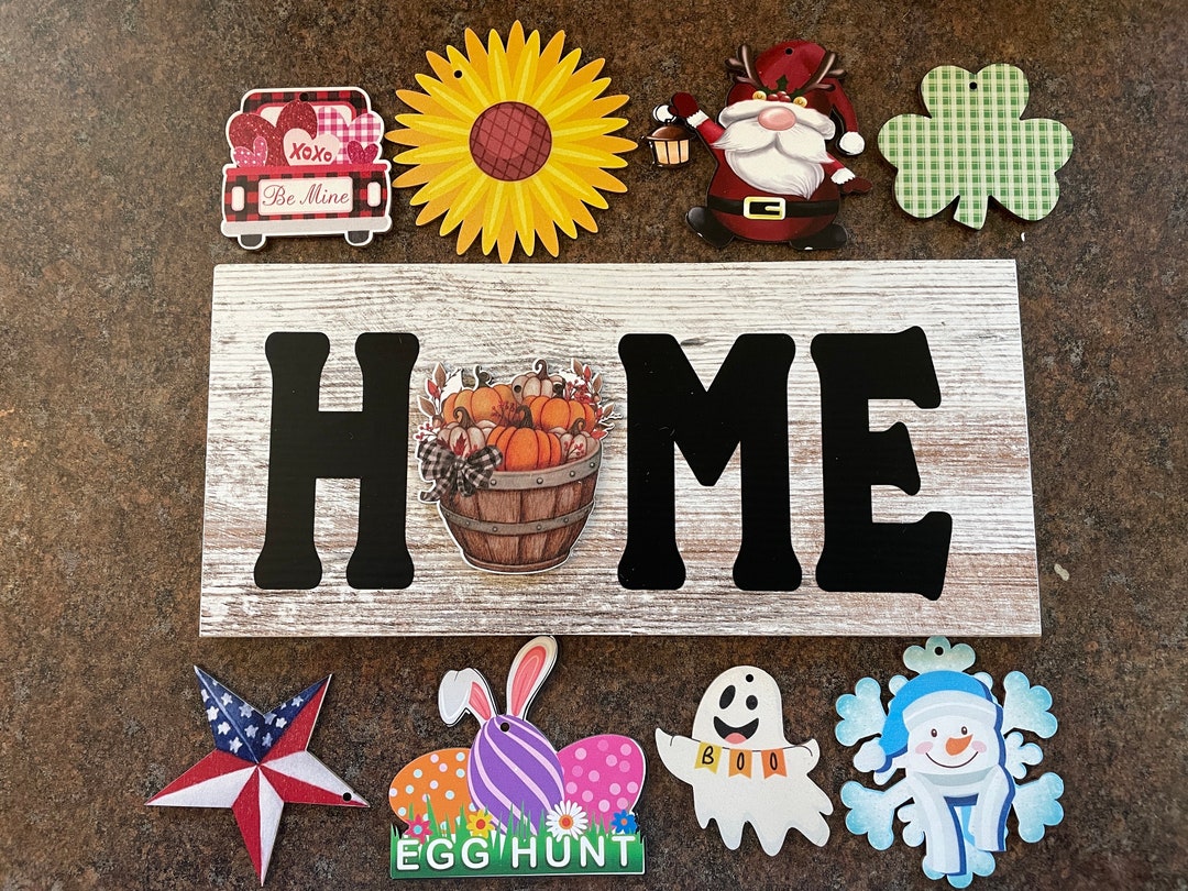 Front Door Home Decor Interchangeable Sign for Her Seasonal ...