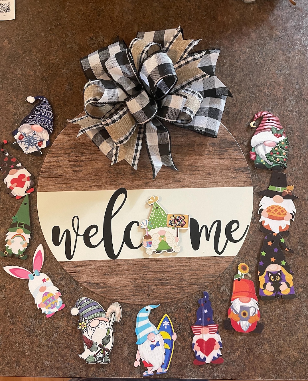 Interchangeable Welcome Gnome Sign for Front Door Home Decor New Home ...