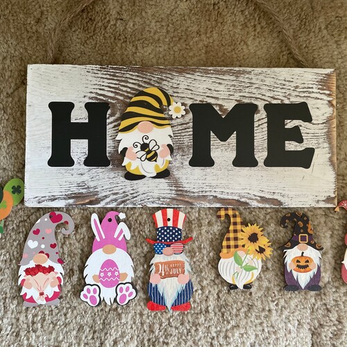 Interchangeable Gnome Welcome Sign Home Decor Housewarming - Etsy