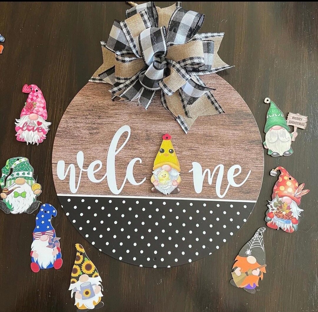Interchangeable Welcome Gnome Sign for Front Door Home Decor New Home ...