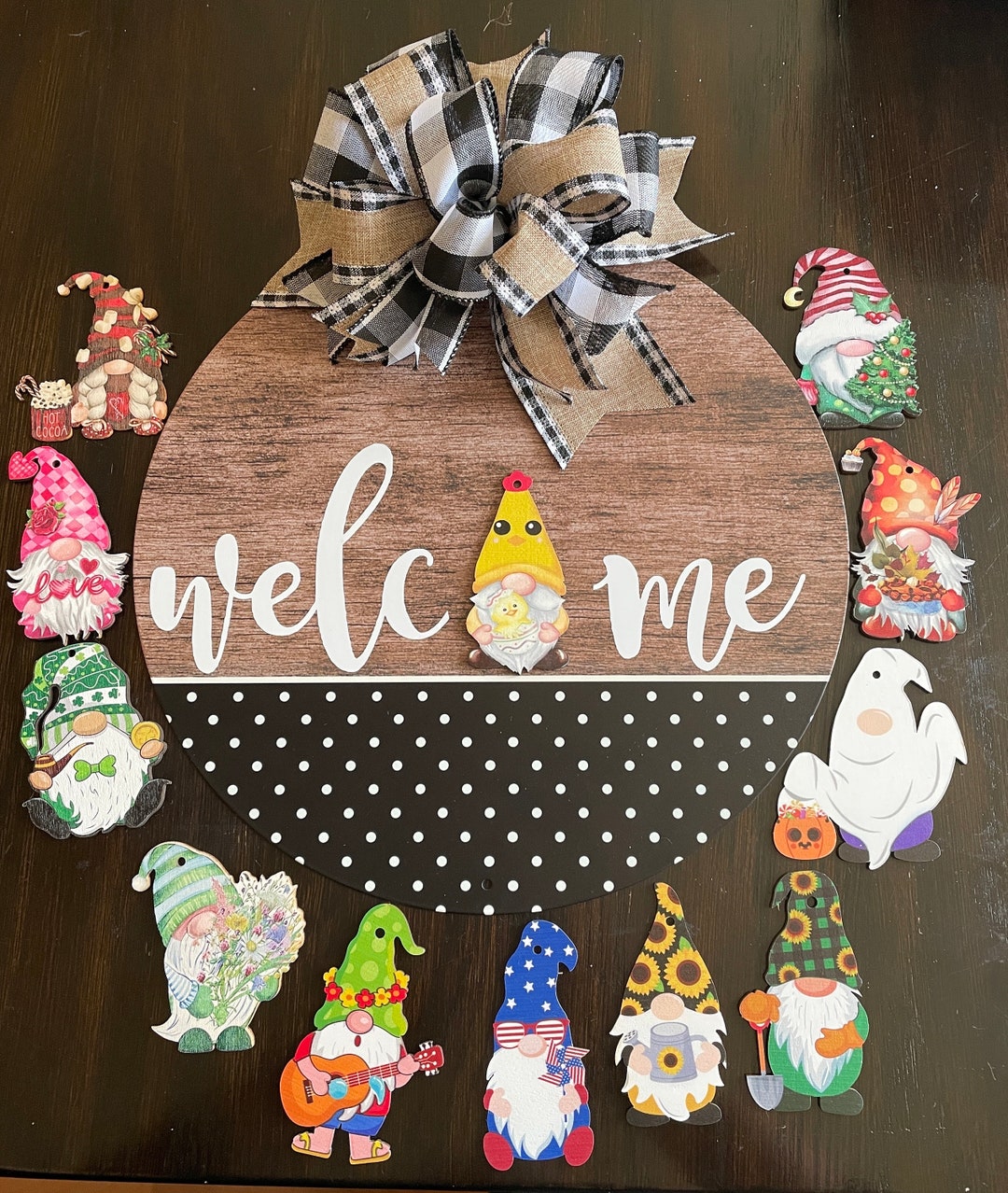 Interchangeable Welcome Gnome Sign for Front Door Home Decor New Home ...
