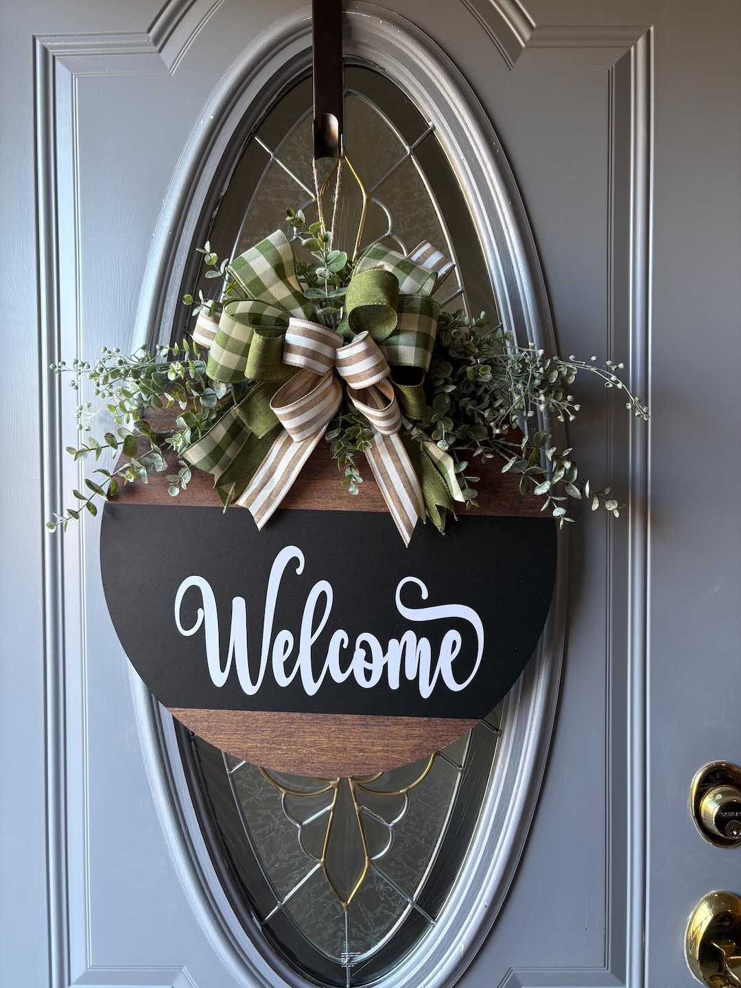Wooden Front Door Welcome Sign |interchangeable Seasonal Attatchments ...