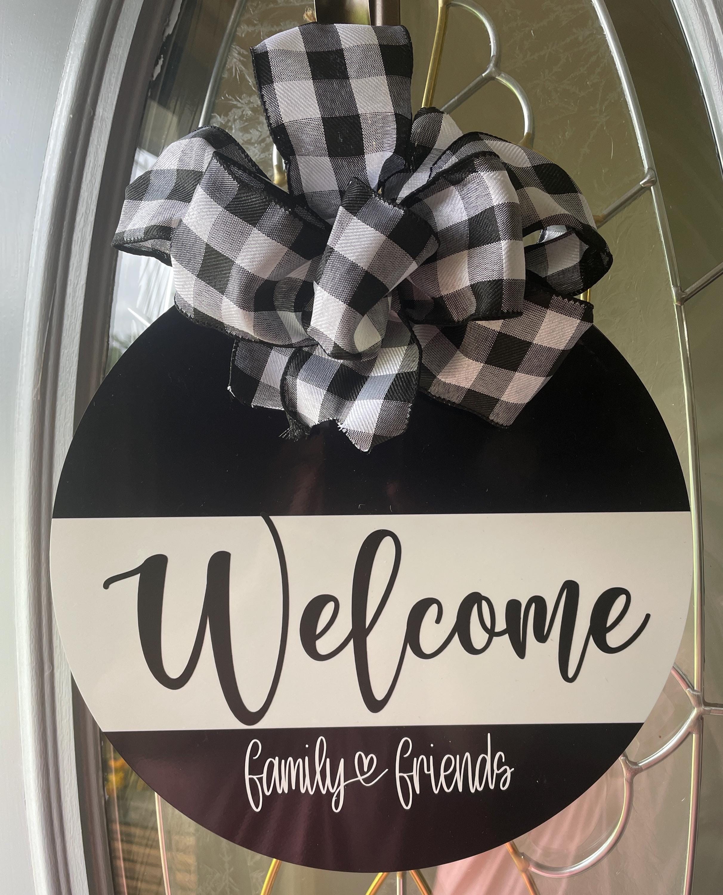 Front Door Sign Welcome Family Friends Sign Porch Door Home Decor New ...