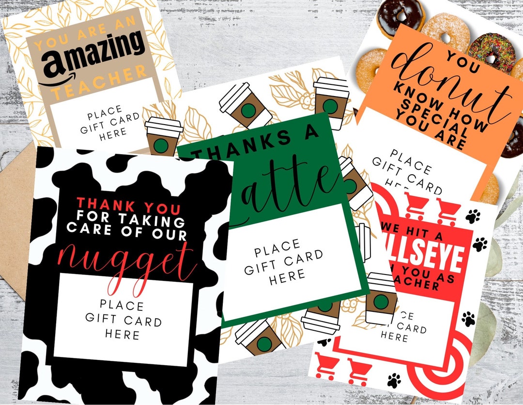 Teacher Appreciation Gift Card Printables. Teacher Gifts, Downloads ...