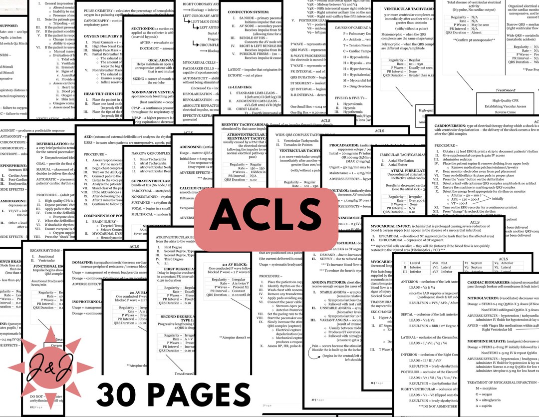 2024 ACLS Nurse Notes, Made by an ICU Nurse. American Heart Association ...