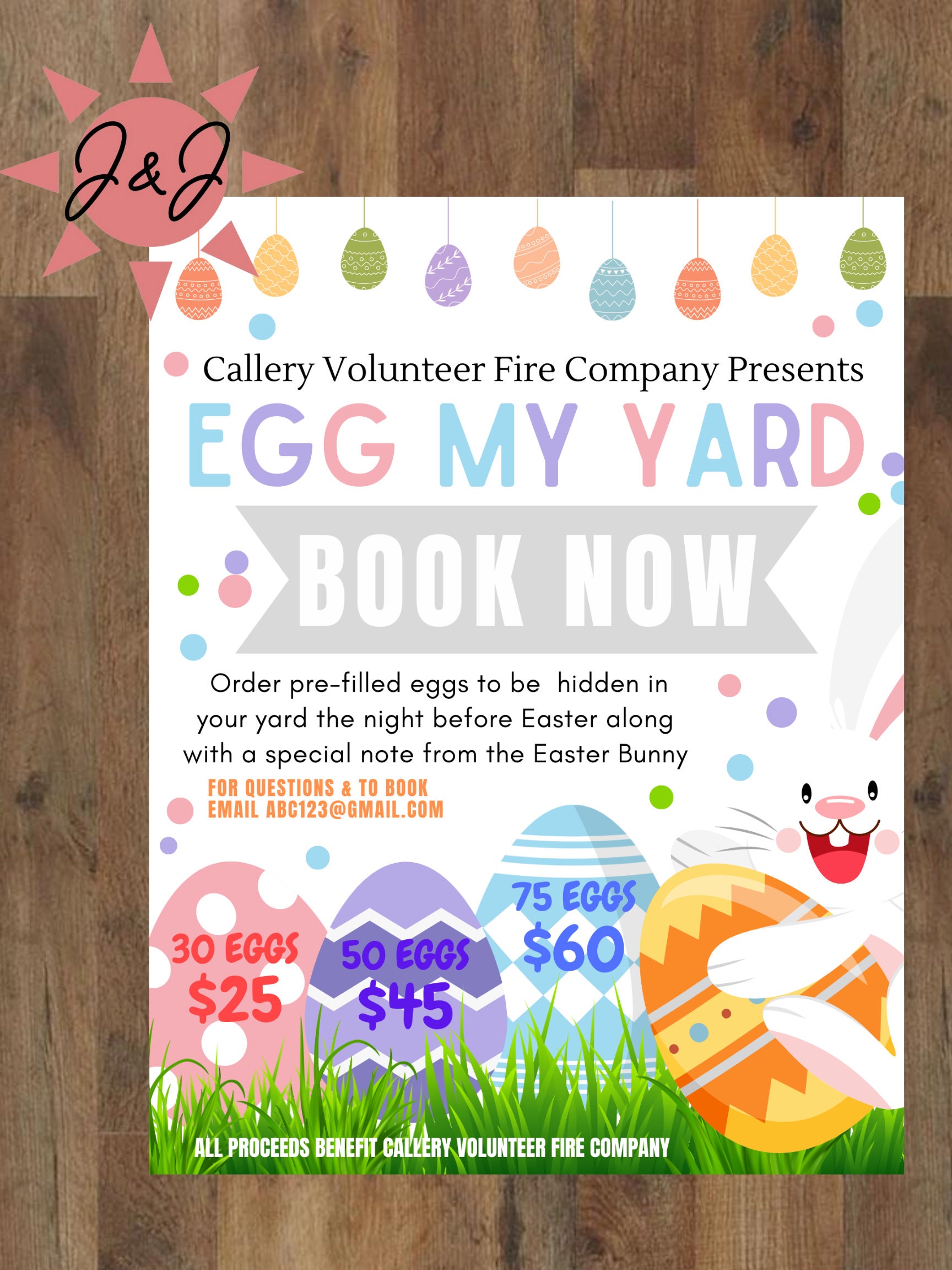 Egg My Yard Flyer - Digital Download, Editable Easter Fundraiser Flyer ...