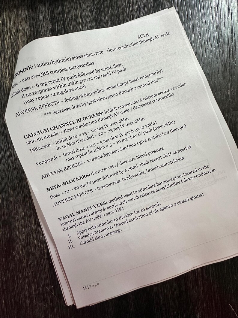 ACLS & PALS Medication Doses / Indications. Complete List of ...