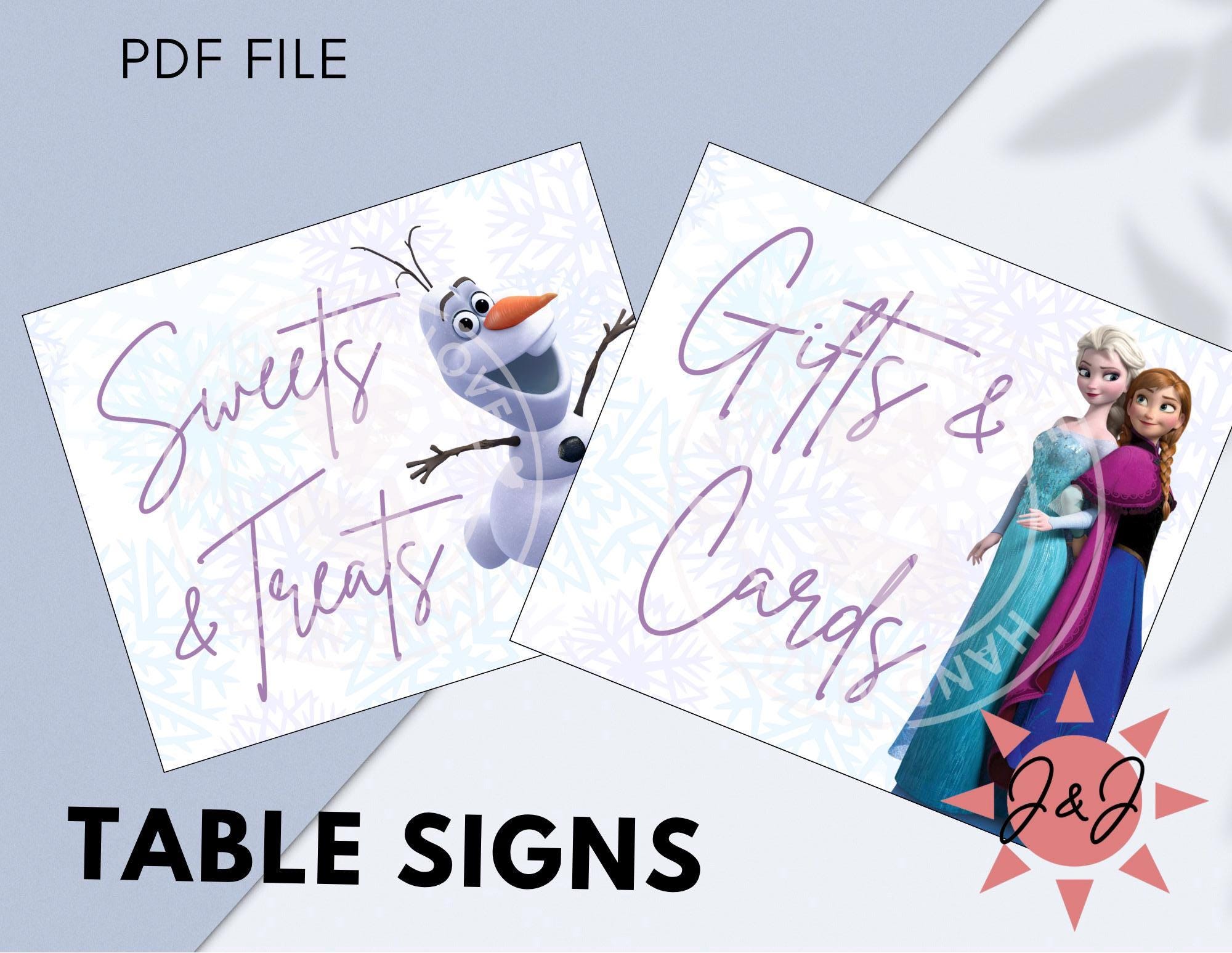 Frozen Birthday Party Extras, Digital & Printable! Noneditable ...