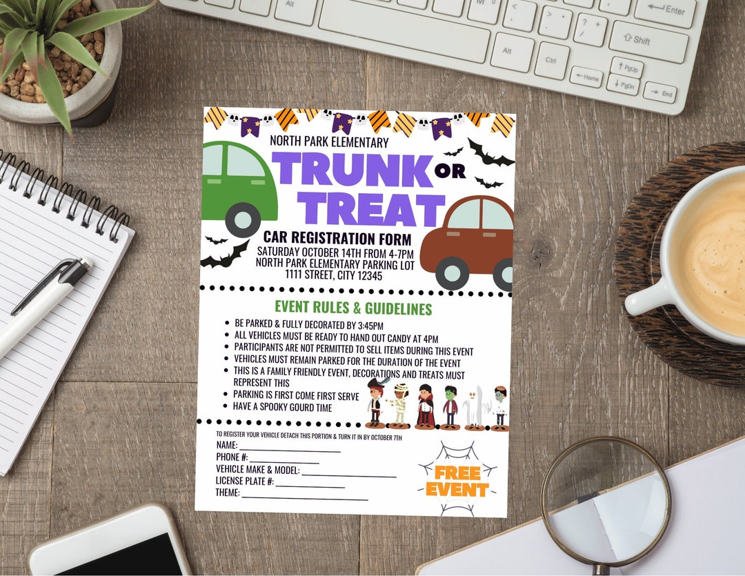 Trunk or Treat Registration Form, Editable Digital Download - Etsy