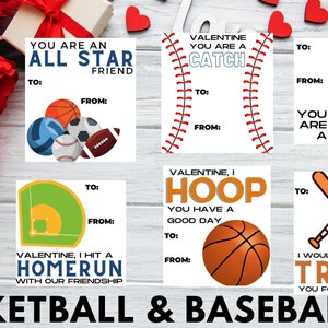 Sport Valentine’s Day Cards, Printable Valentines. Baseball ...