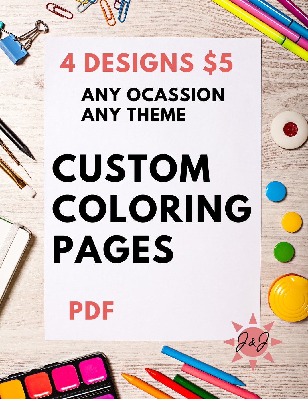 Custom Coloring Pages. Perfect for Any Occasion: Birthday Parties ...