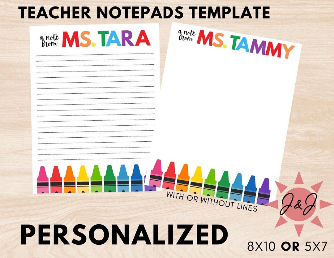 Teacher Notepad Printables. Teacher Gifts, Downloads. Print at Home ...