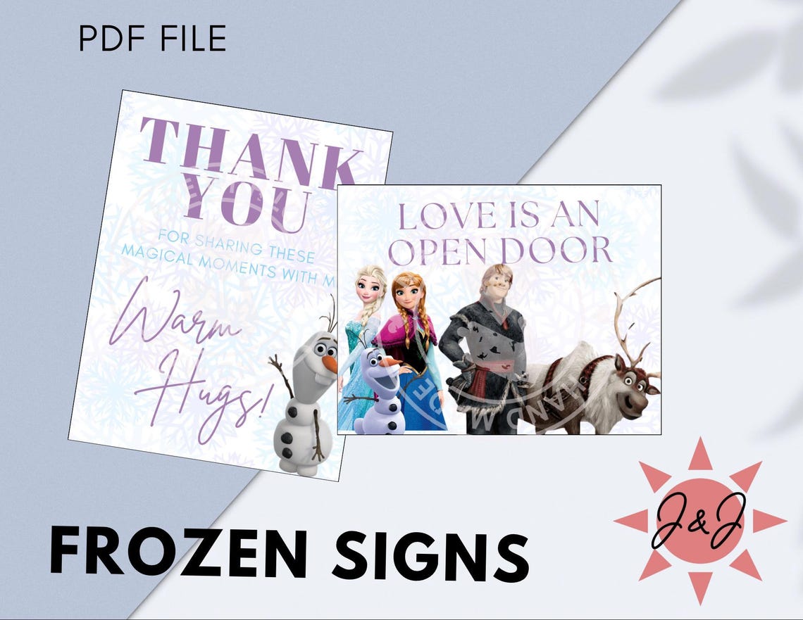 Frozen Birthday Party Extras, Digital & Printable! Noneditable ...