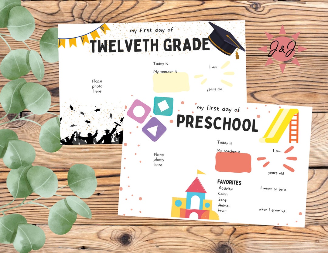 First Day of School Memory Sheets - All 14 Sheets Included, Digital ...