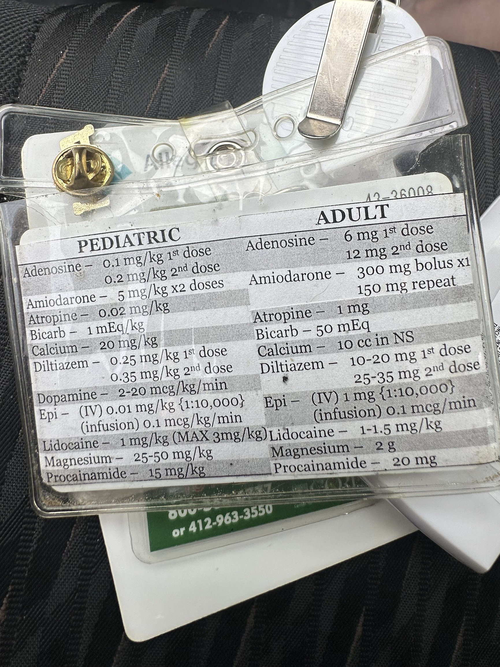 ACLS & PALS Medication Badge Insert. - Etsy