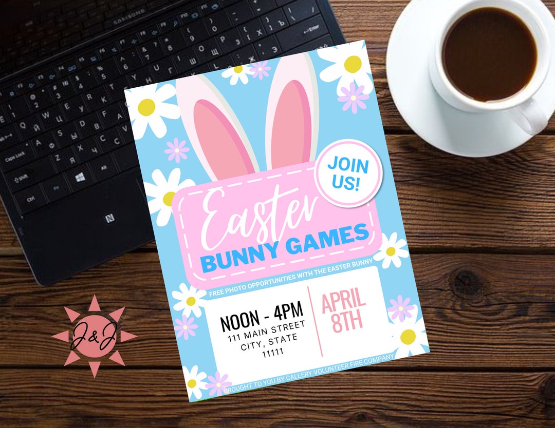 Easter Games Flyer - Digital Download, Editable Easter Event Flyer - Etsy