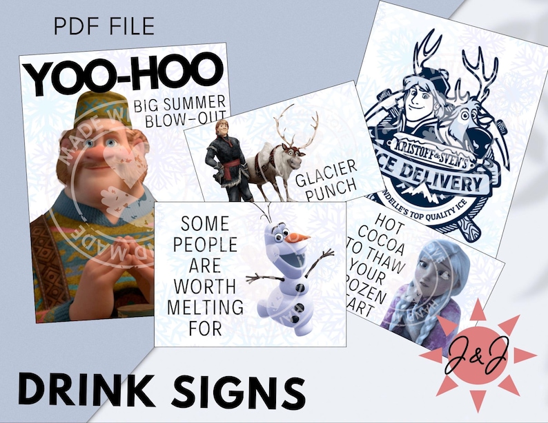 Frozen Birthday Party Extras, Digital & Printable! Noneditable ...