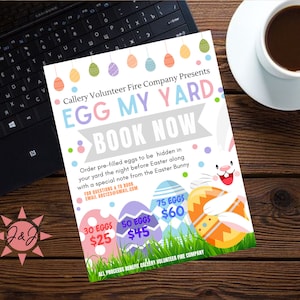 Egg My Yard Flyer - Digital Download, Editable Easter Fundraiser Flyer ...