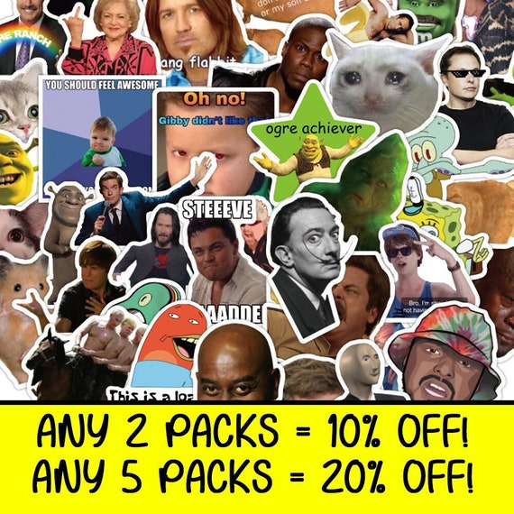 Pack of 50 or 25 High Quality Reusable Funny Internet Meme - Etsy UK