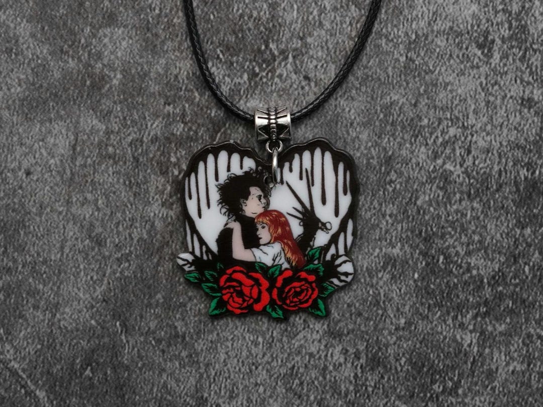 Edward Scissorhands and Kim Charm Necklace for Women Men Teens Kids ...